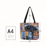 Tote canvas bag ginger cat - great present for cat mum or girls loving cats
