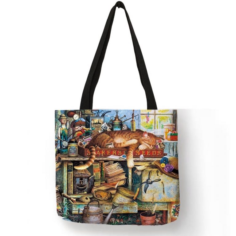 Tote Bags Cat inspired design; Perfect birthday gift for cat lovers