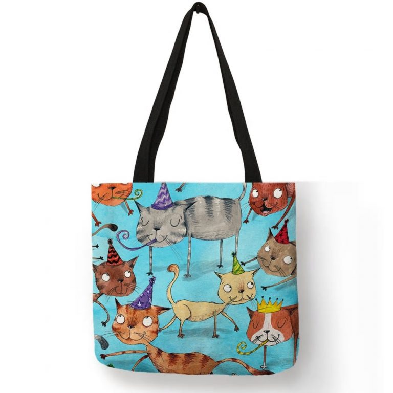 Tote Bags Cat inspired design; Perfect birthday gift for cat lovers