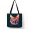 Tote Black Bag Cat Print - Loving Pets